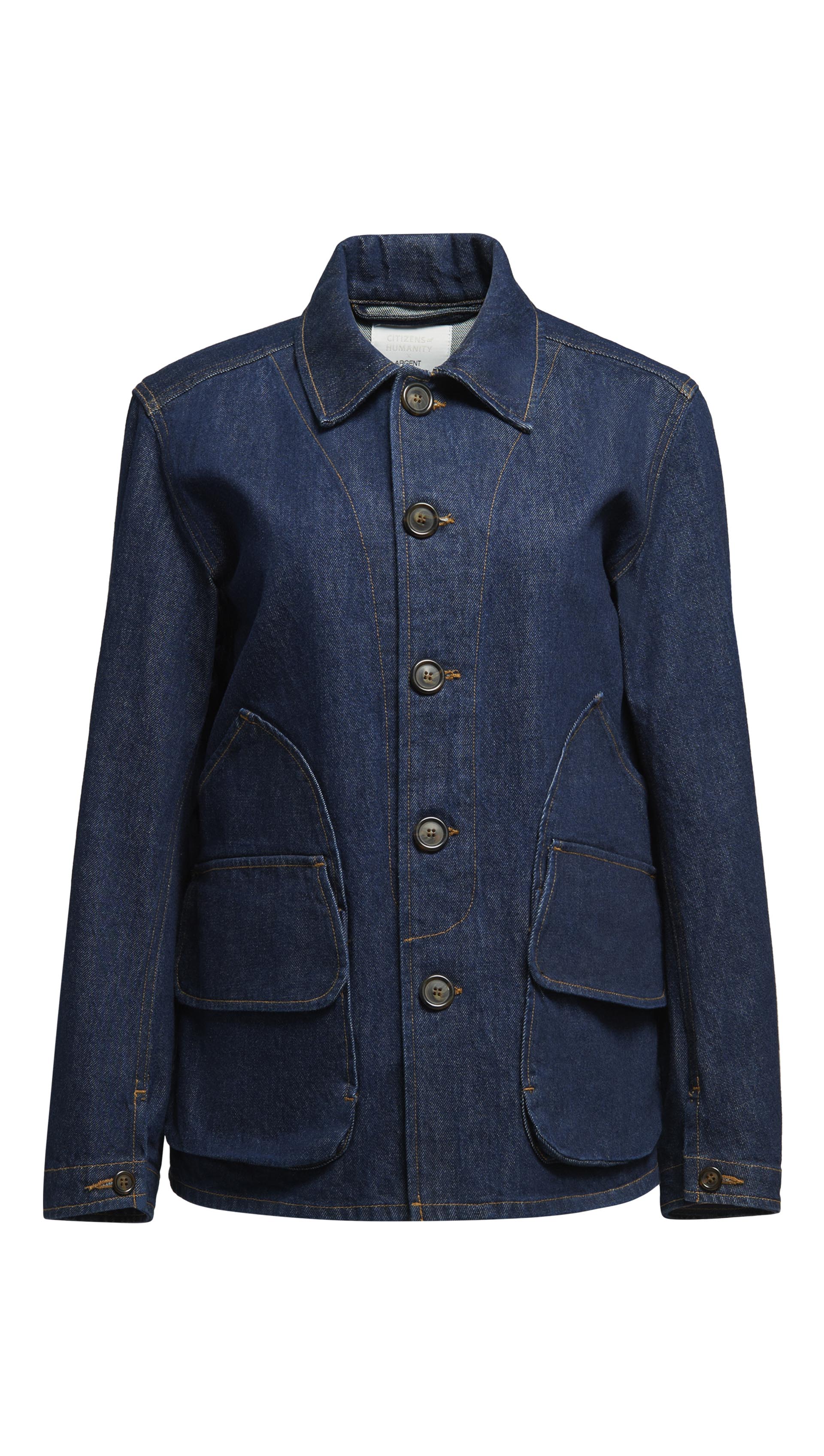 Abra Work Jacket In Regenerative Cotton | Summit - Argent